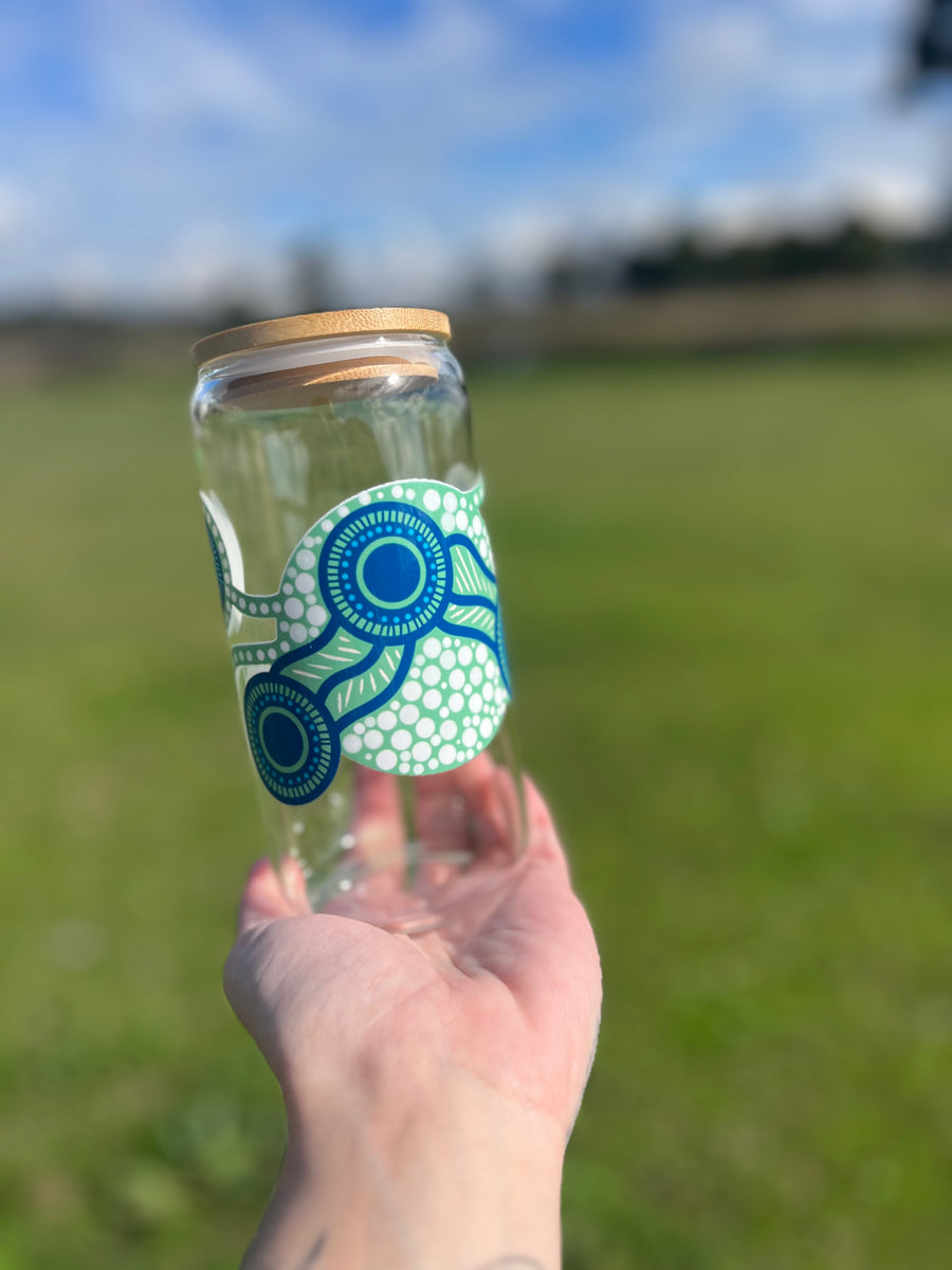 Waterways glass tumbler – Ojs Aboriginal Art